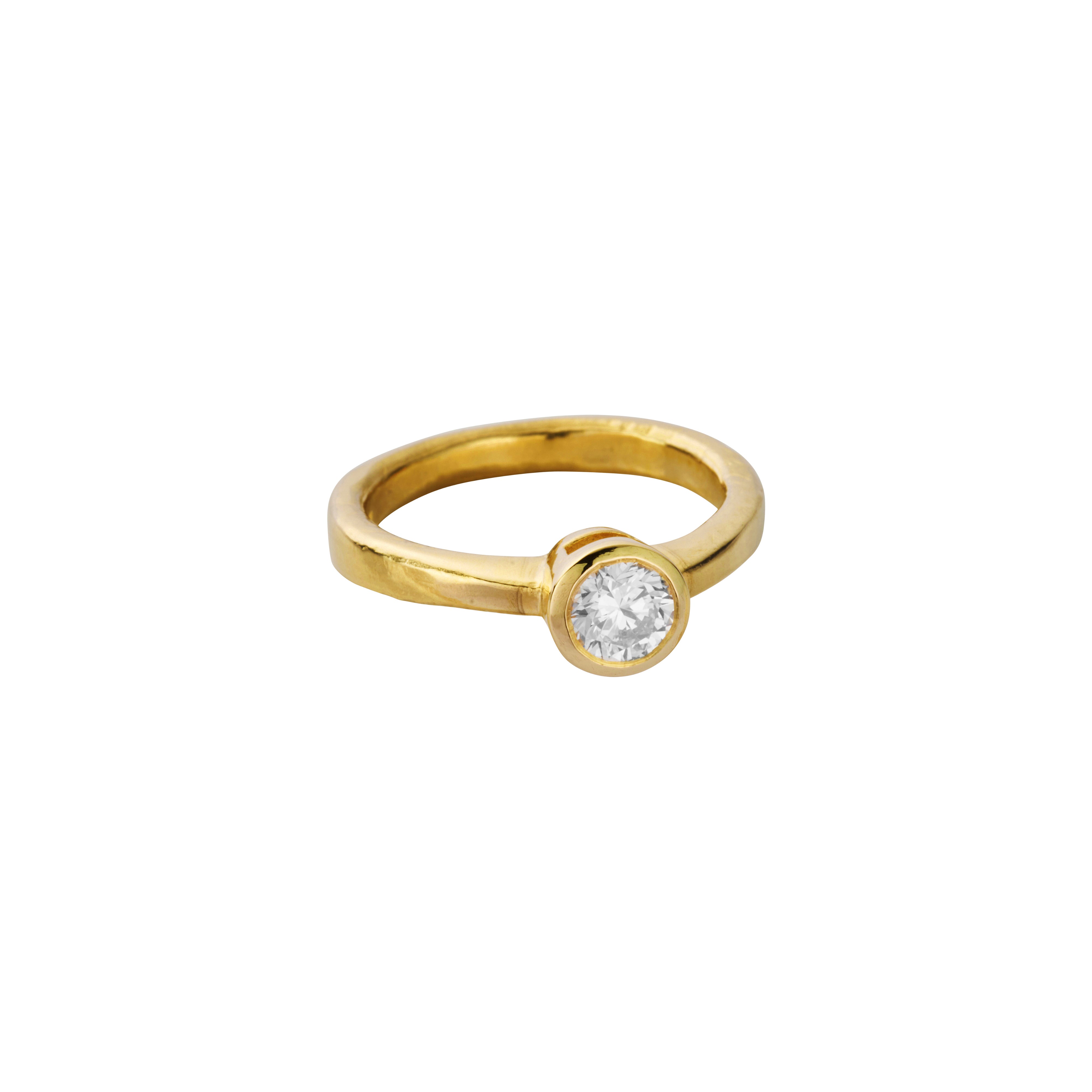 'The Eternity' 18ct Gold Round 0.5ct Natural Diamond Bezel Engagement ...