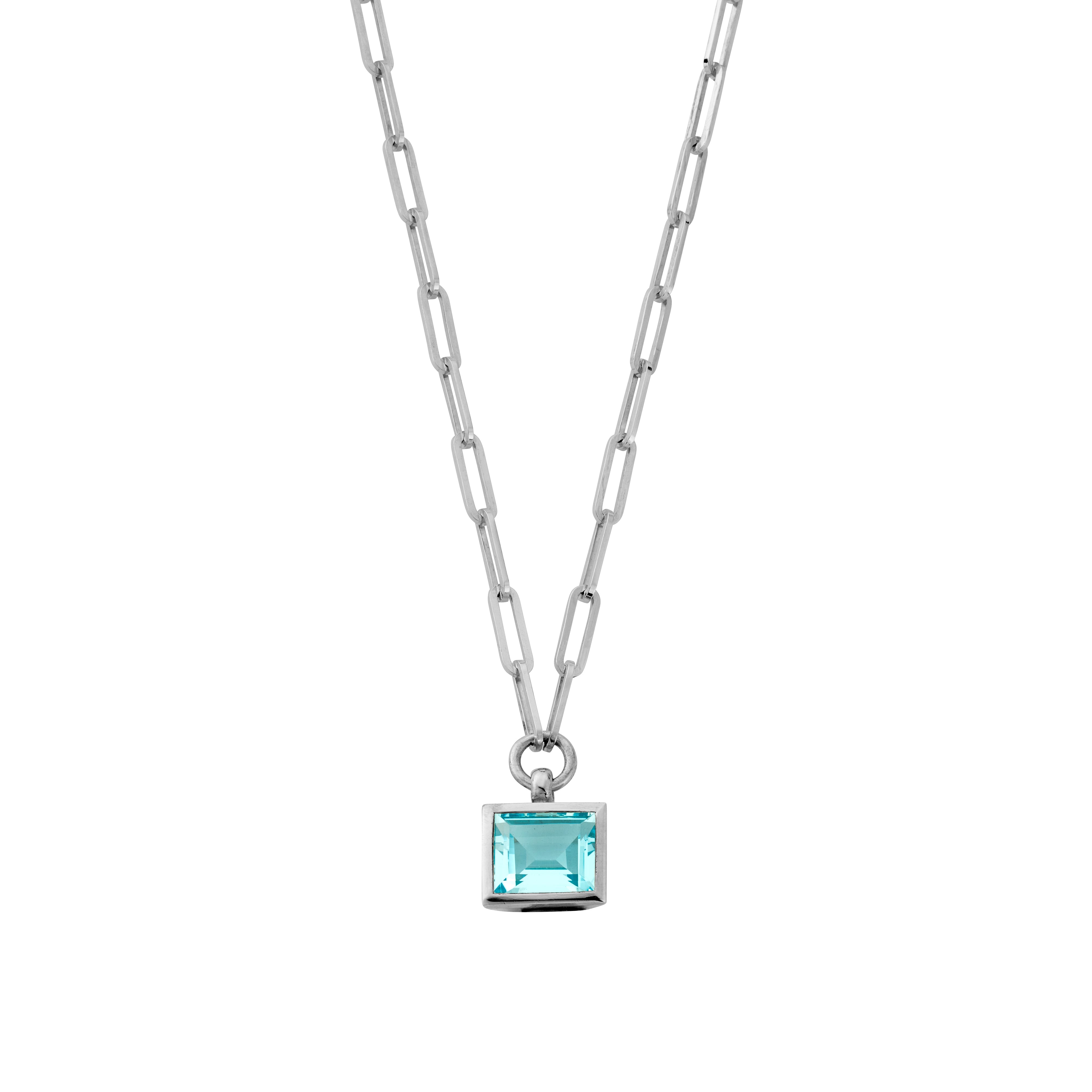 MARIS Silver Blue Topaz Trace Chain Necklace – Daniella Draper UK