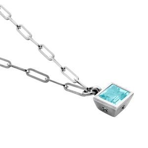 MARIS Silver Blue Topaz Trace Chain Necklace – Daniella Draper UK