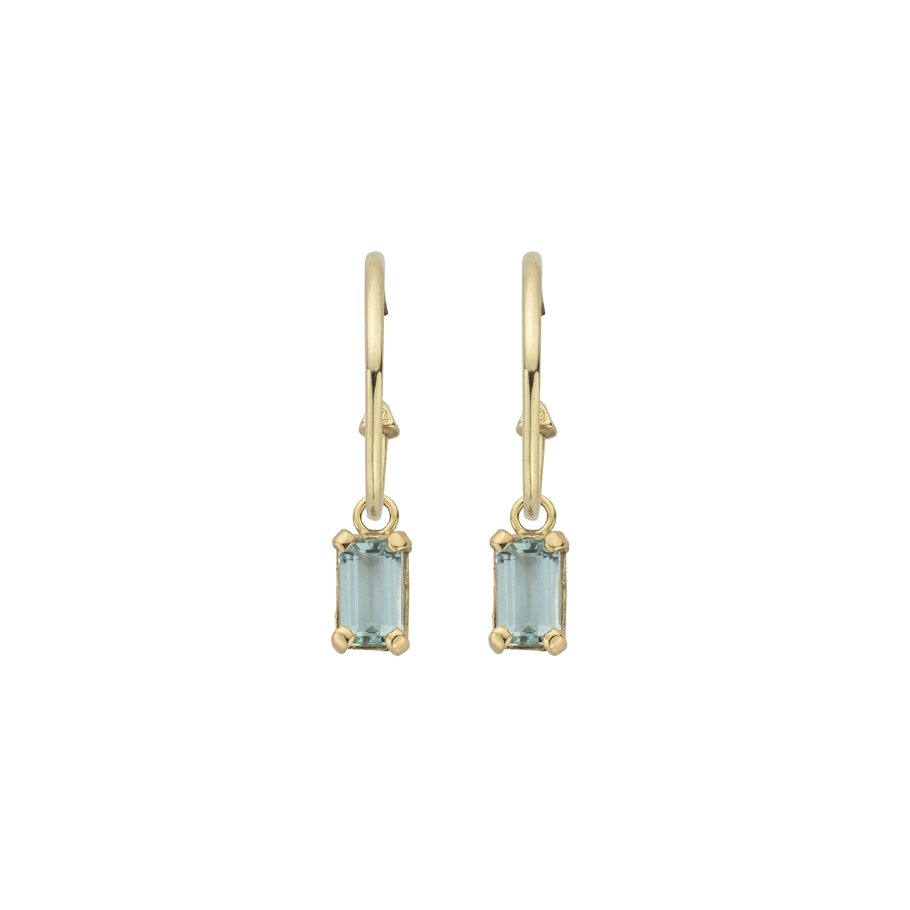 LANI POLU Gold Aquamarine Maxi Hoop Earrings – Daniella Draper UK